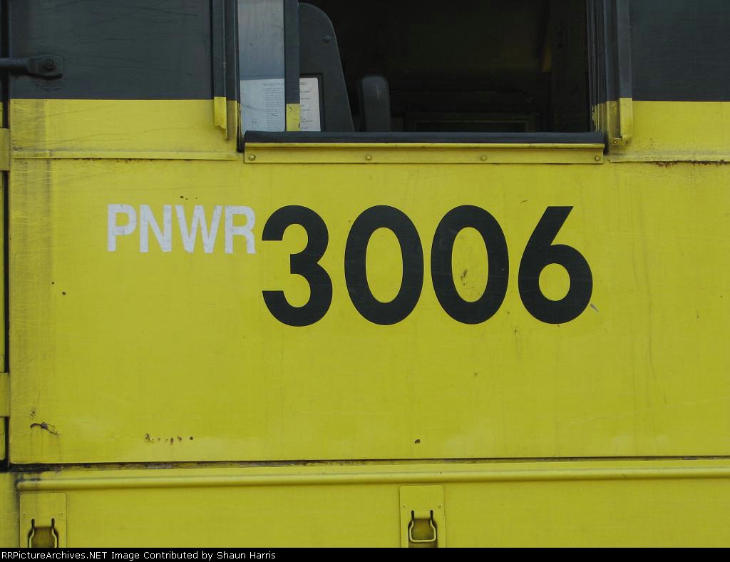 PNWR3006 number board